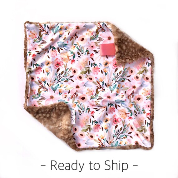 Lovey Blanket MAE FLORAL baby lovey security blanket baby | Etsy