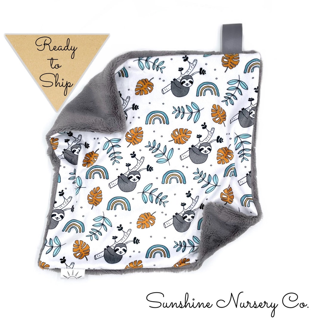 Lovey Blanket- RAINFOREST SLOTHS- Rainbow Baby- Baby Lovey- Security ...