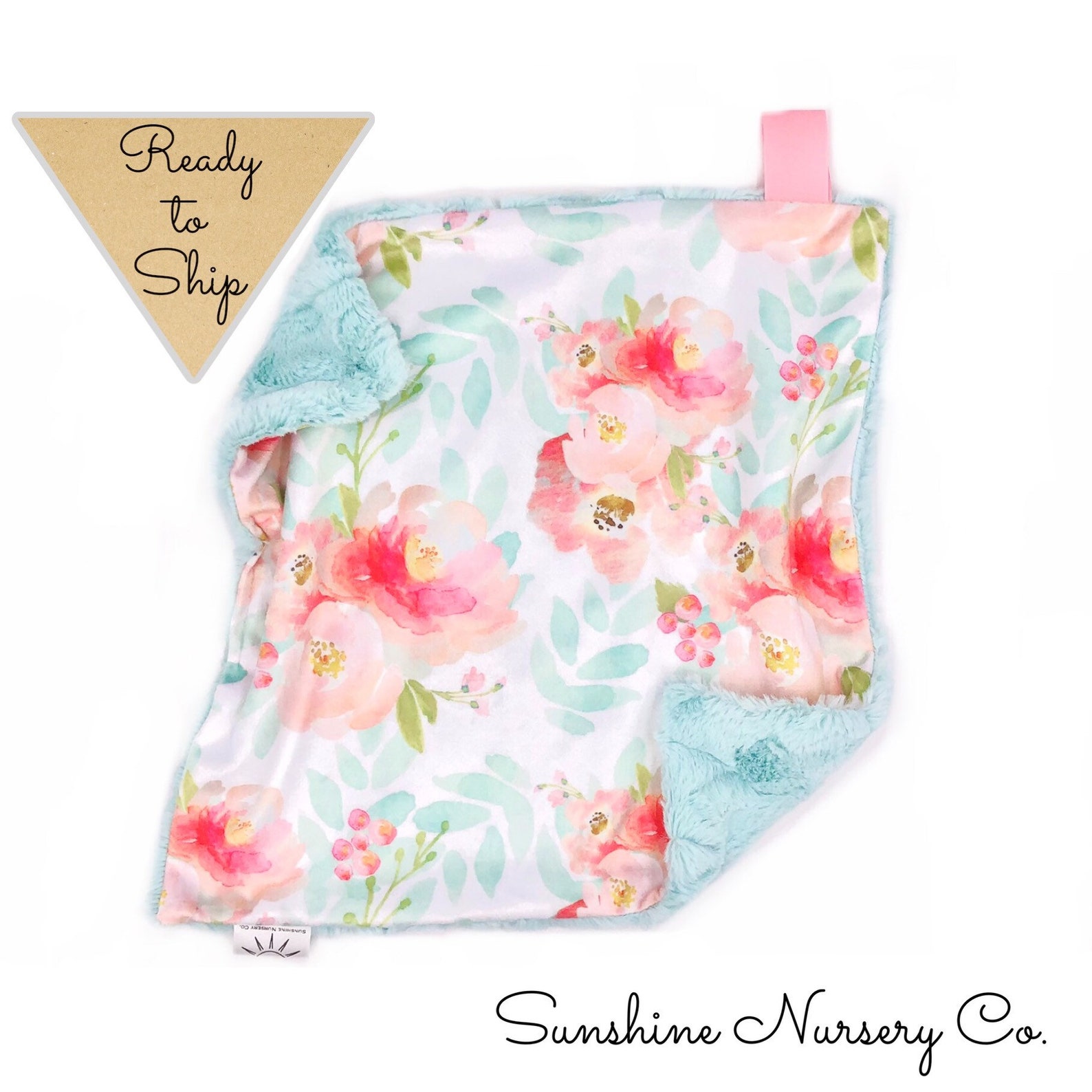 Lovey Blanket PLUSH FLORAL Baby Lovey Security Blanket - Etsy