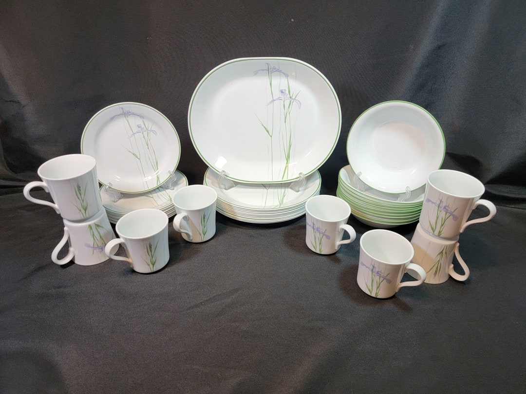 Corelle Shadow Iris Dinnerware 33 Pieces, Service for 8 - Etsy