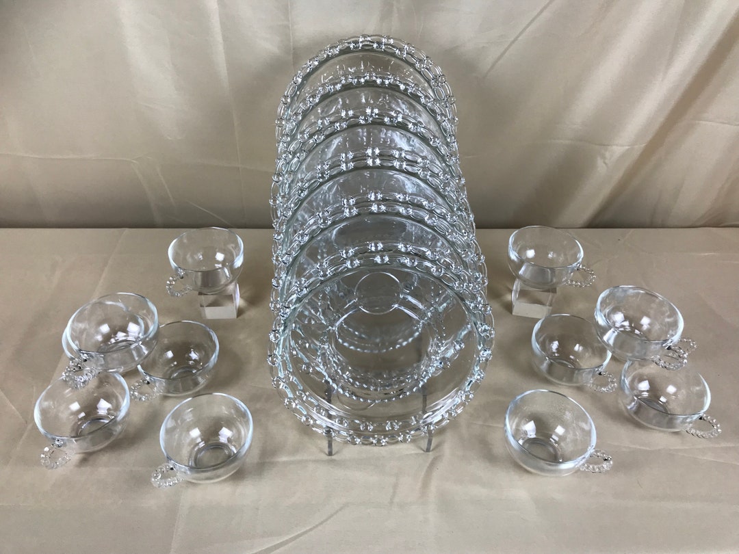 Candlewick Snack/tea Plates With Cups by Imperial Glassohio. Set of 12 ...