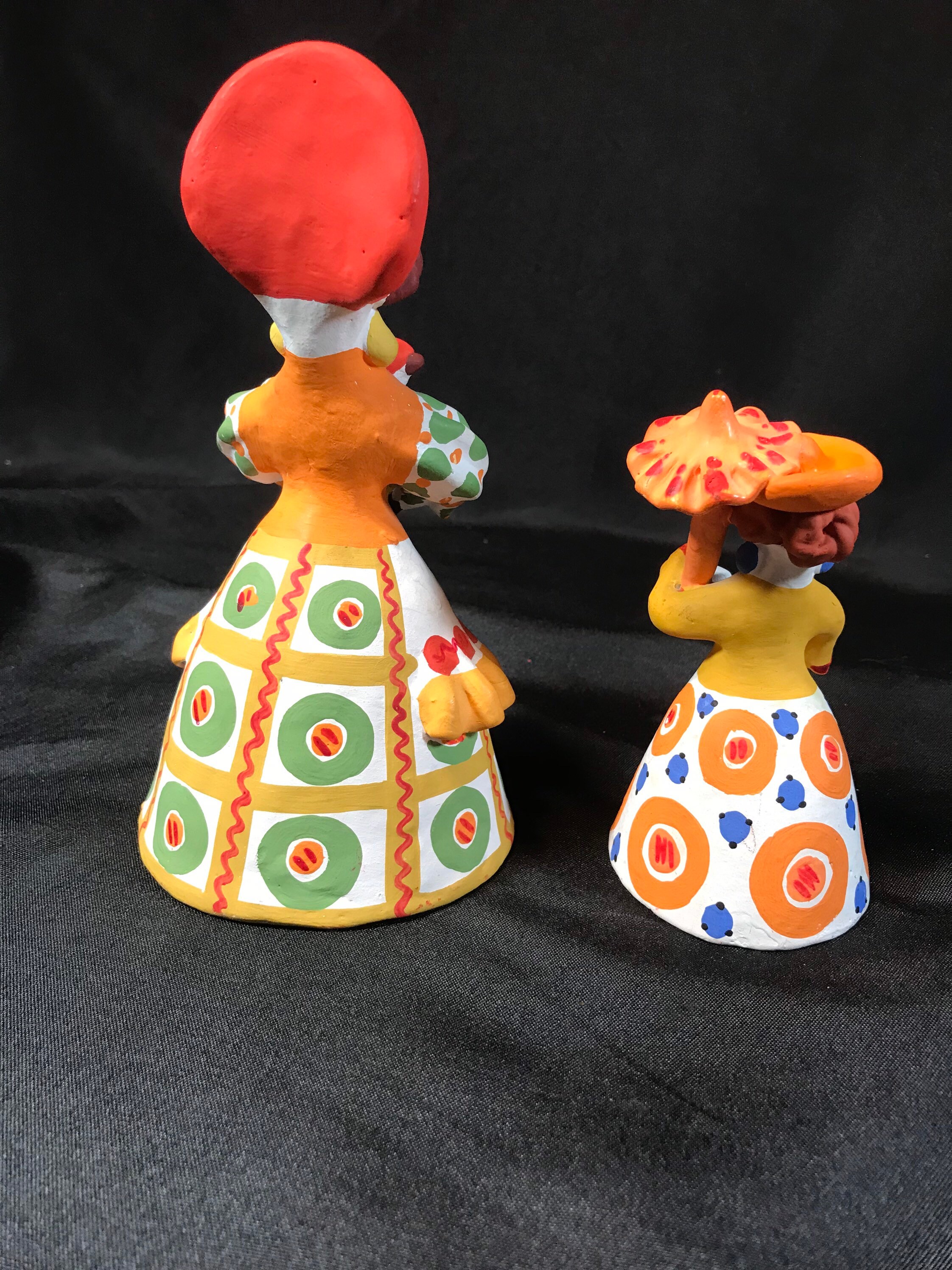 Pair of Russian Folk Dymkovo Clay Folk Art Dolls - Etsy