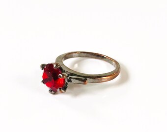 Faux Ruby Ring - Etsy