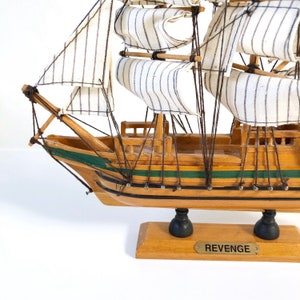 Vintage Wooden Model Sailboat, the revenge, Miniature Boat - Etsy