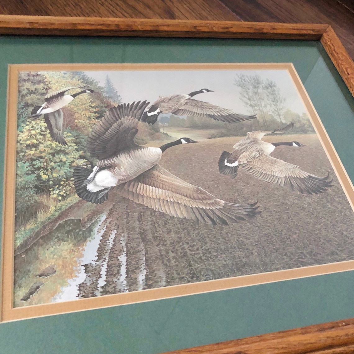 Vintage Flying Geese Art Print in Heavy Wood Frame Made in | Etsy