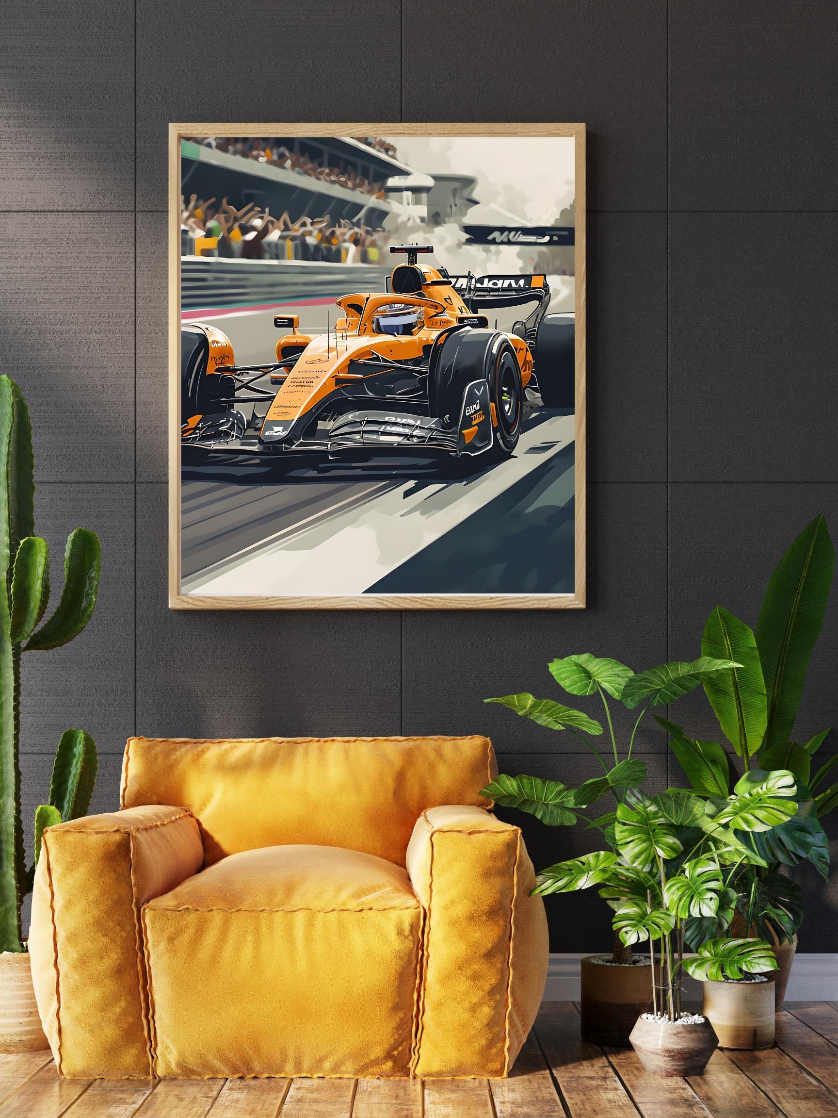 Mclaren F1 Car Art Print – Formula One Racing Poster, Orange Race Car ...