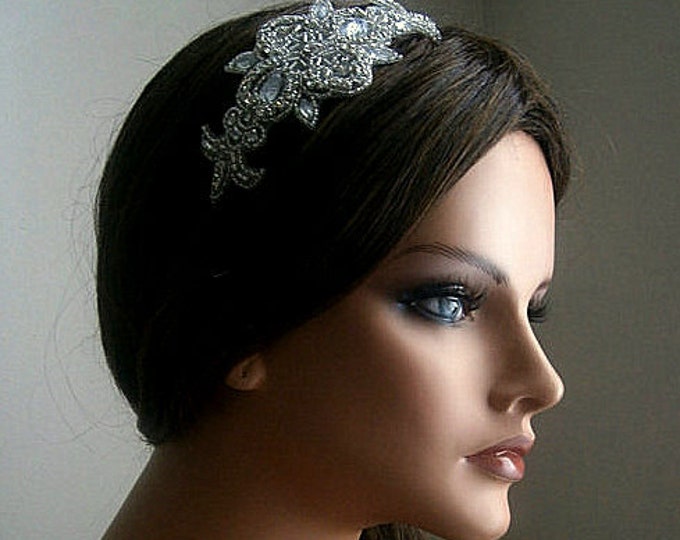 Bridal Headband With Beaded Crystal Rhinestones - Etsy