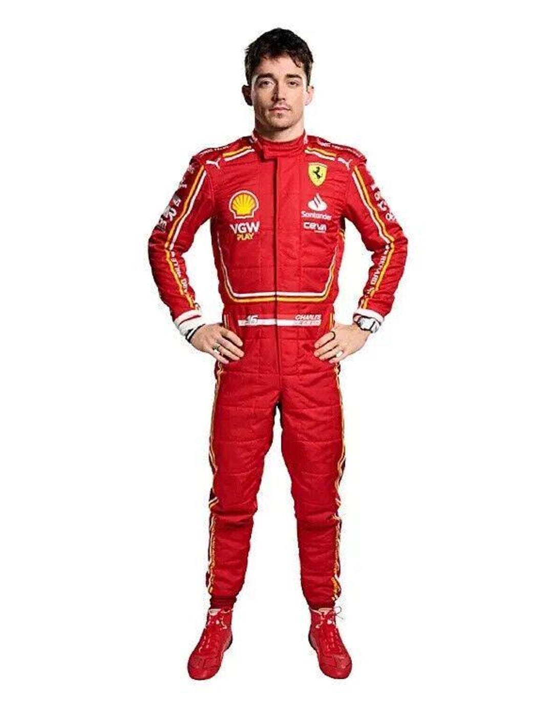 Ferrari Suits F1 Suit Charles Leclerc Team Racing Go Karting Suit 2024 ...