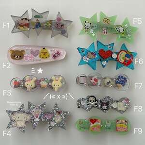 Handmade Kawaii Resin Hair Clips: Cartoon Character Accessories - Etsy