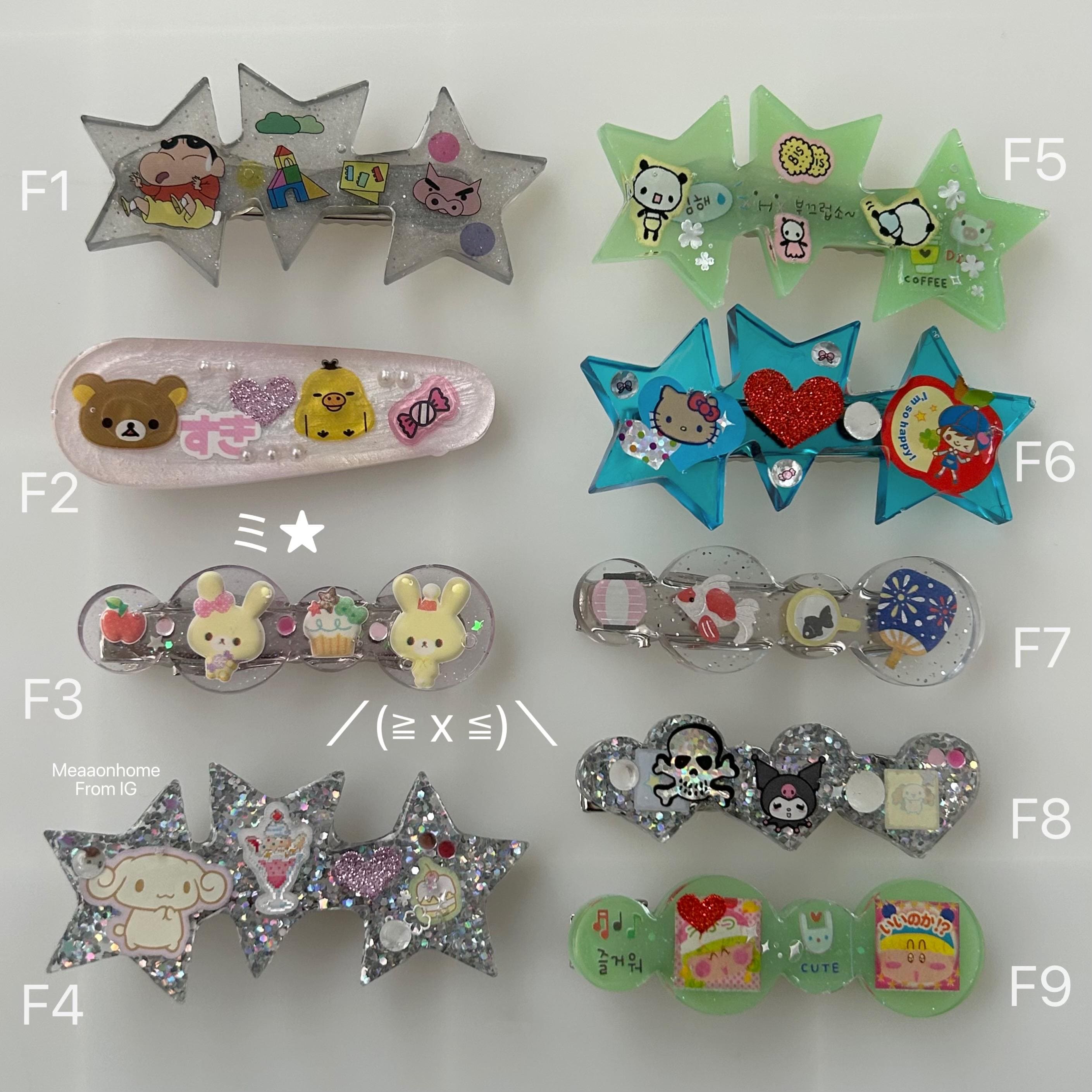 Handmade Kawaii Resin Hair Clips: Cartoon Character Accessories - Etsy