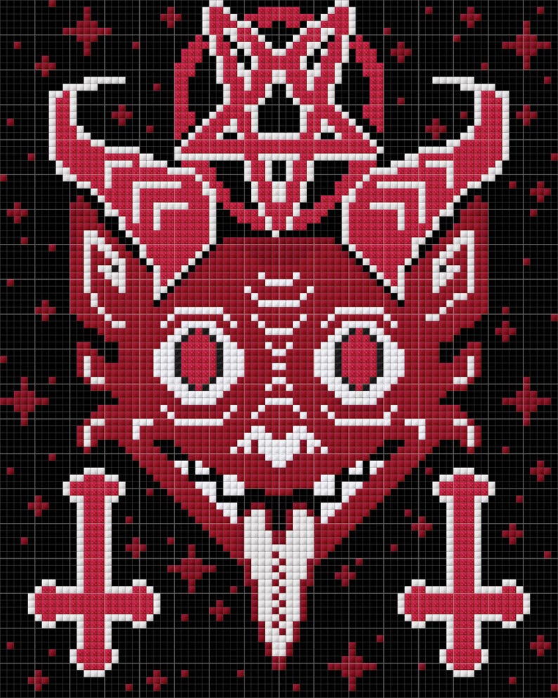Devilish Cross Stitch Pattern - Etsy