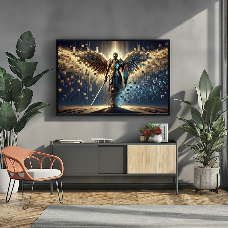 Stained Glass Archangel TV Frame Art – Digital Download for Samsung ...