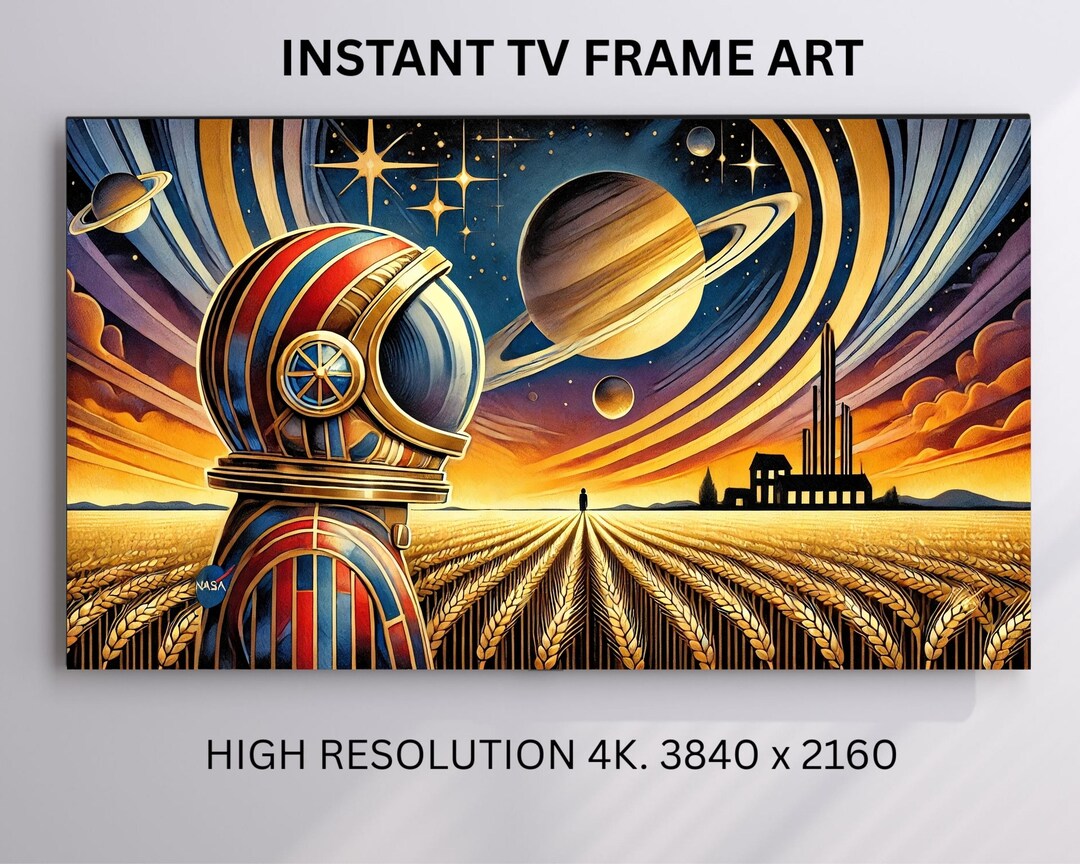 Astronaut TV Frame Art for Kids, Space Themed Wall Art for Samsung ...