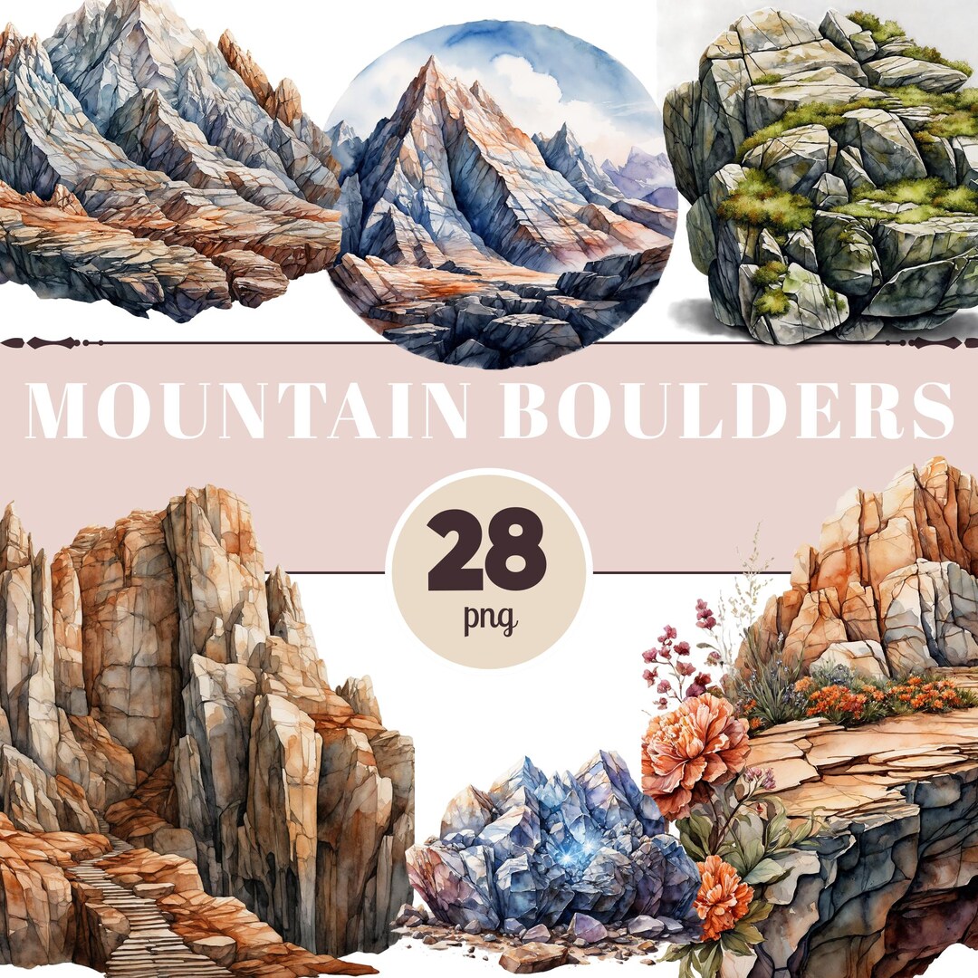 Mountain Rocks PNG – Realistic Boulder, Stone Clipart for Landscapes ...