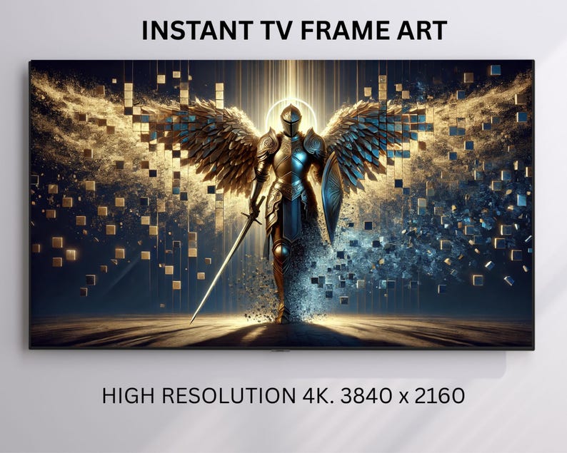Stained Glass Archangel TV Frame Art – Digital Download for Samsung ...