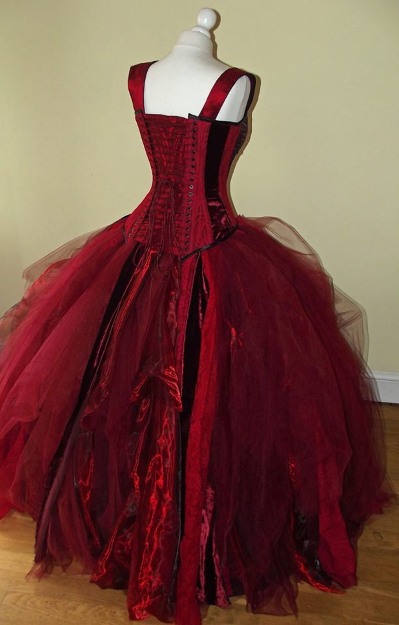 Steampunk Wedding Dress Red Wedding Dress Alternative | Etsy
