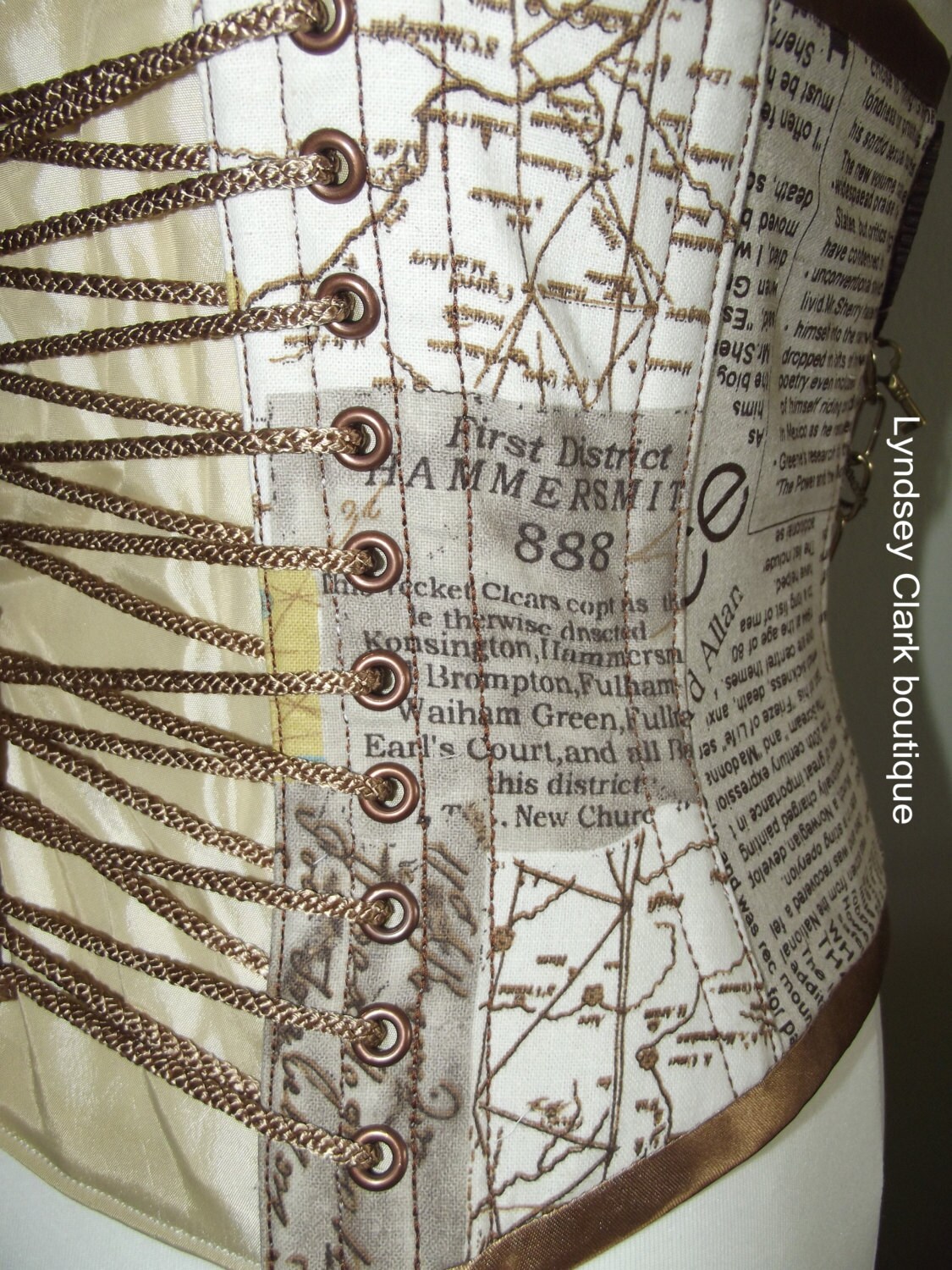 Steampunk Corset. Underbust Corset Alternative Colours and Fabrics of ...