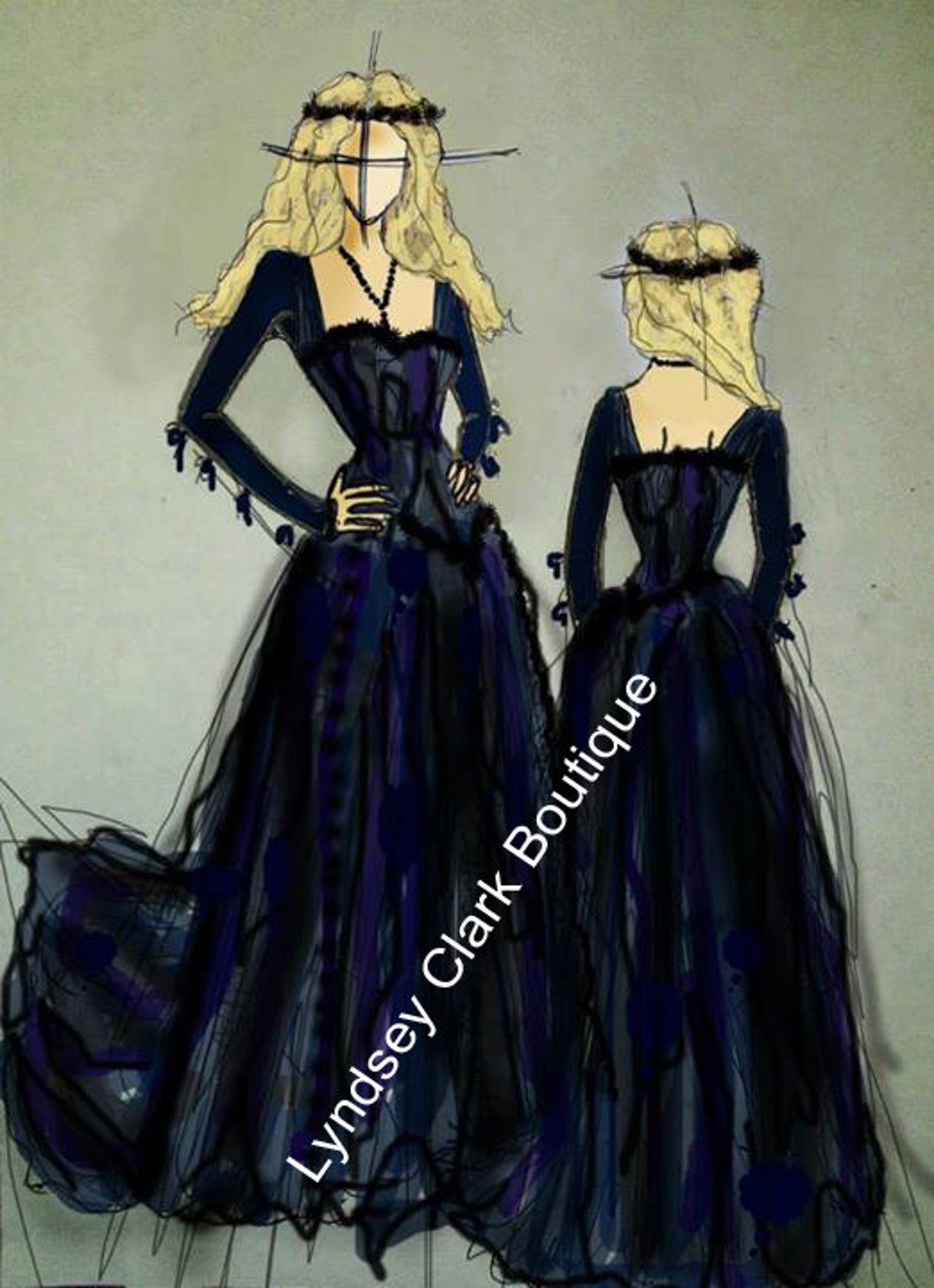 Illustration Art Print of Gothic Steampunk Bohemian Wedding - Etsy