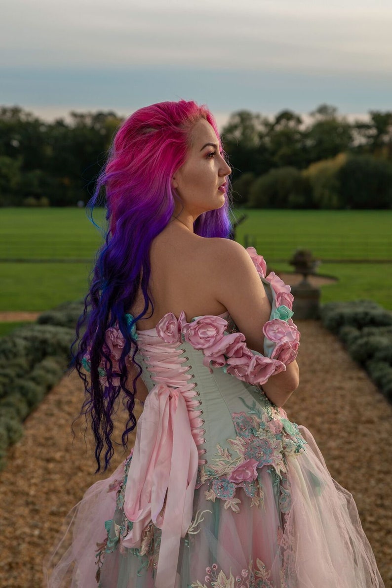 Pastel Goth Wedding Dress- Pastel Rainbow Wedding Dress MADE TO ORDER ...