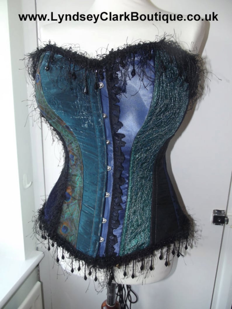 Gothic Corset Steampunk Peacock Corset Burlesque costume - Etsy