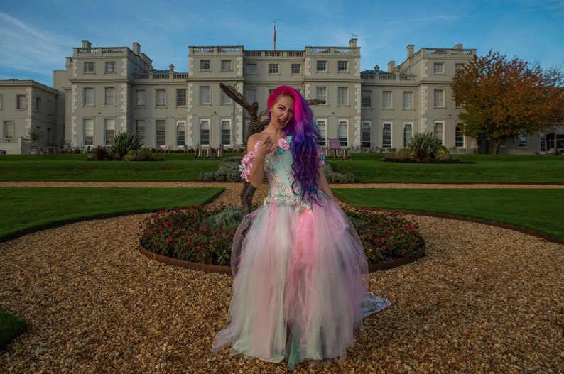 Pastel Goth Wedding Dress- Pastel Rainbow Wedding Dress MADE TO ORDER ...