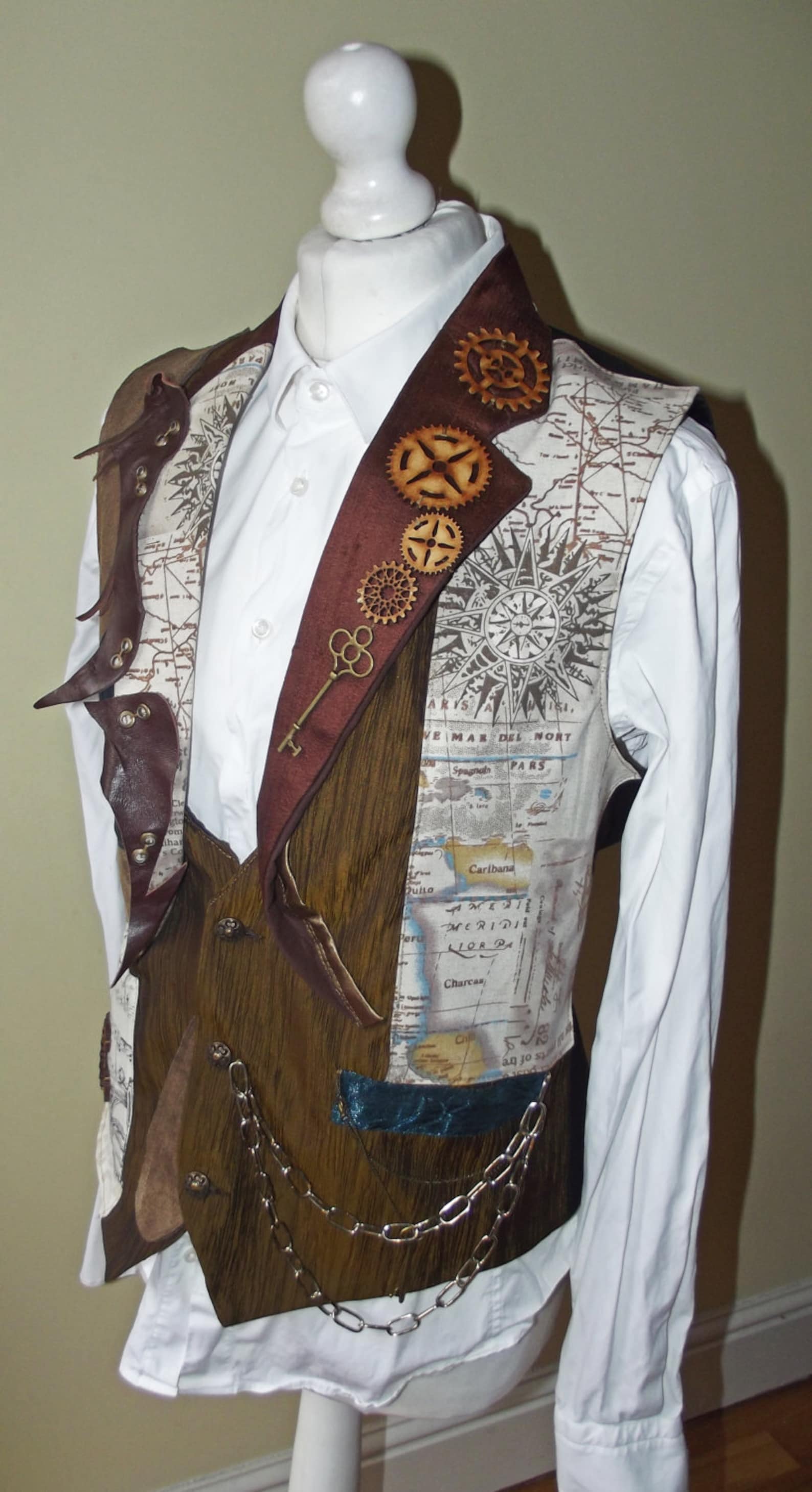 Steampunk Mens Waistcoat- Gothic Mens Waistcoat- Steampunk Groom- Made ...
