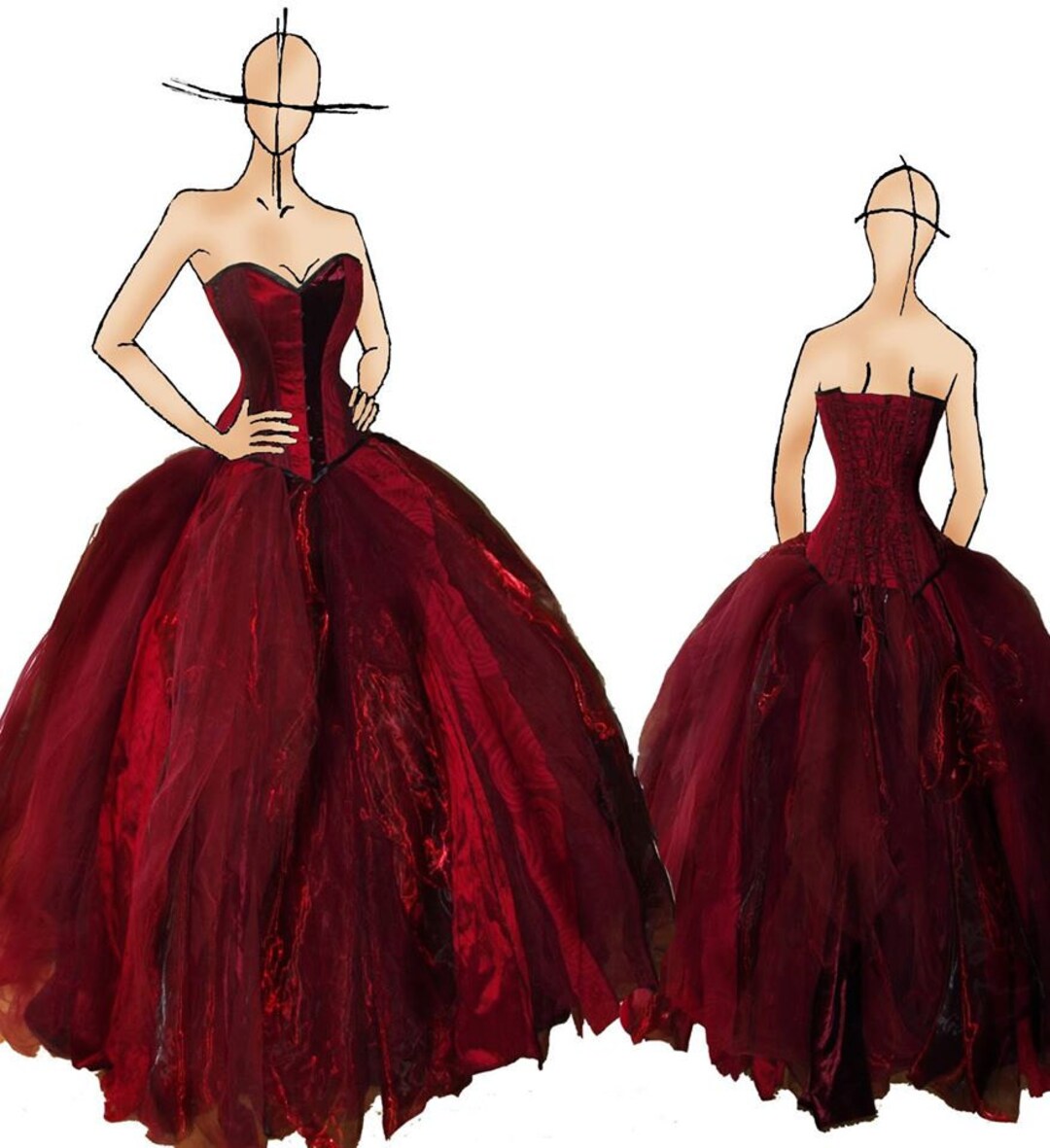 Steampunk Wedding Dress Red Wedding Dress Alternative - Etsy