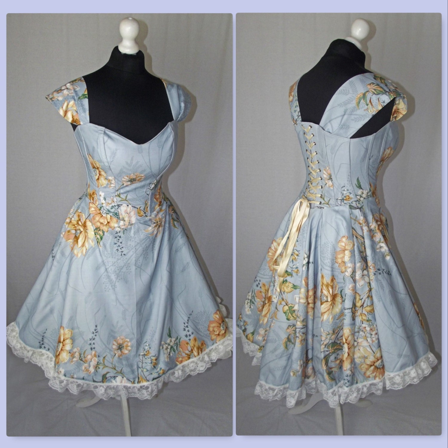 Corset Dress- Swing Dress- Fifties- Custom Fabric Corset Swing Dress ...