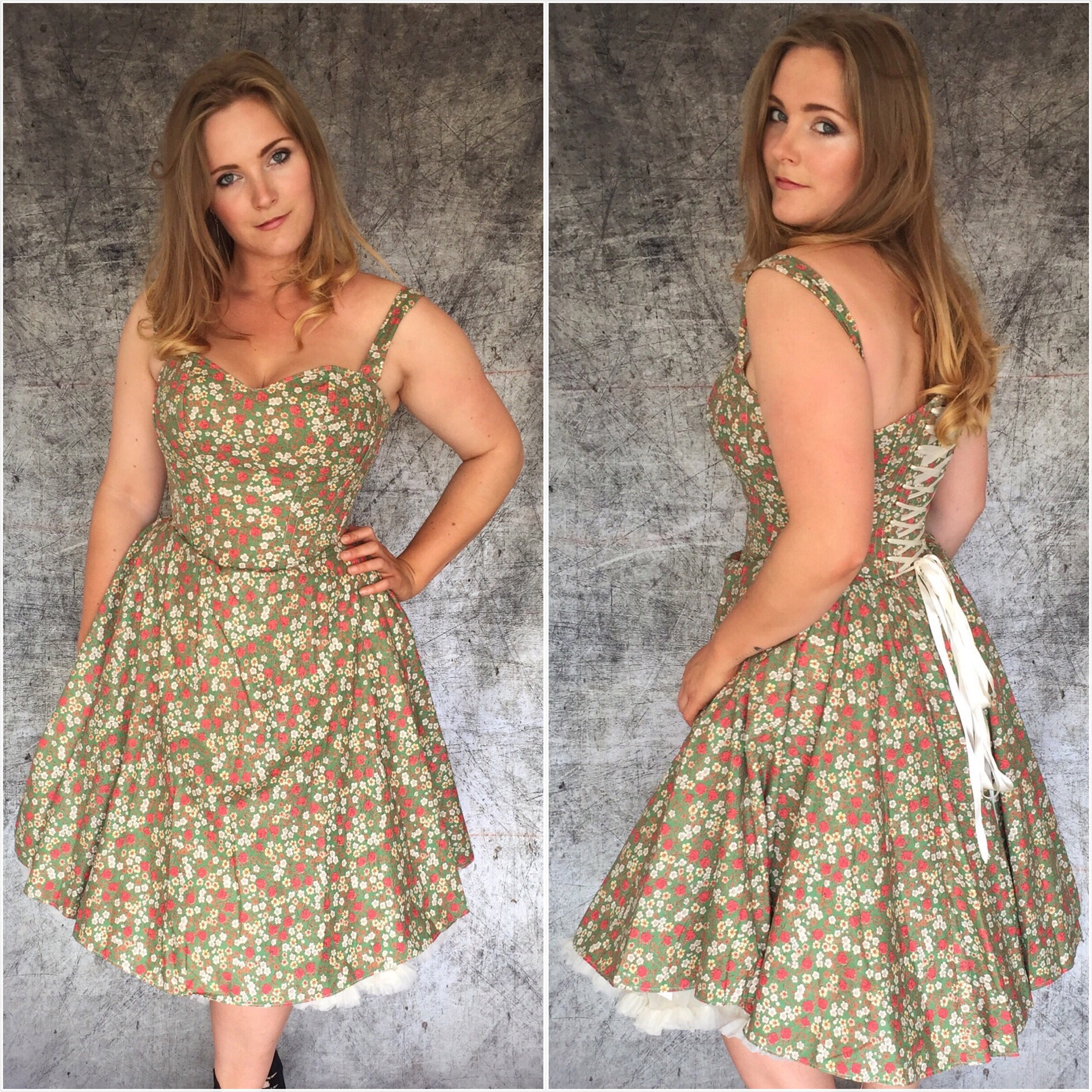 Corset Dress- Swing Dress- Fifties- Custom Fabric Corset Swing Dress ...