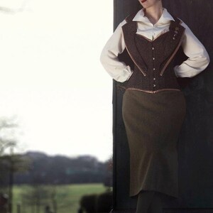 Tweed Corset. Steampunk Corset- Ladies Recycled Tweed Waistcoat ...