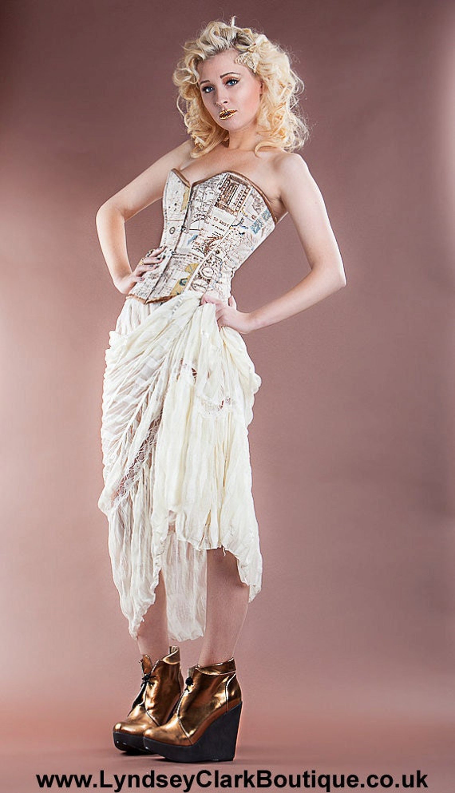 Steampunk Map Corset- Wedding Corset. Made to Measure - Etsy