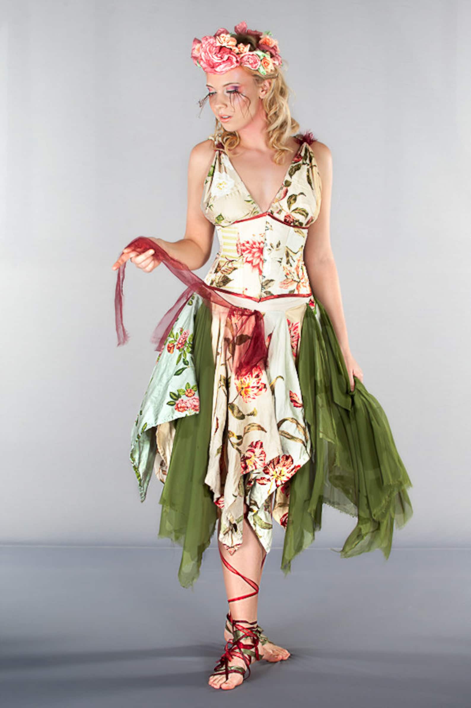 Alternative Wedding Dress- Alternative Prom Dress- Fairy Floral Under ...