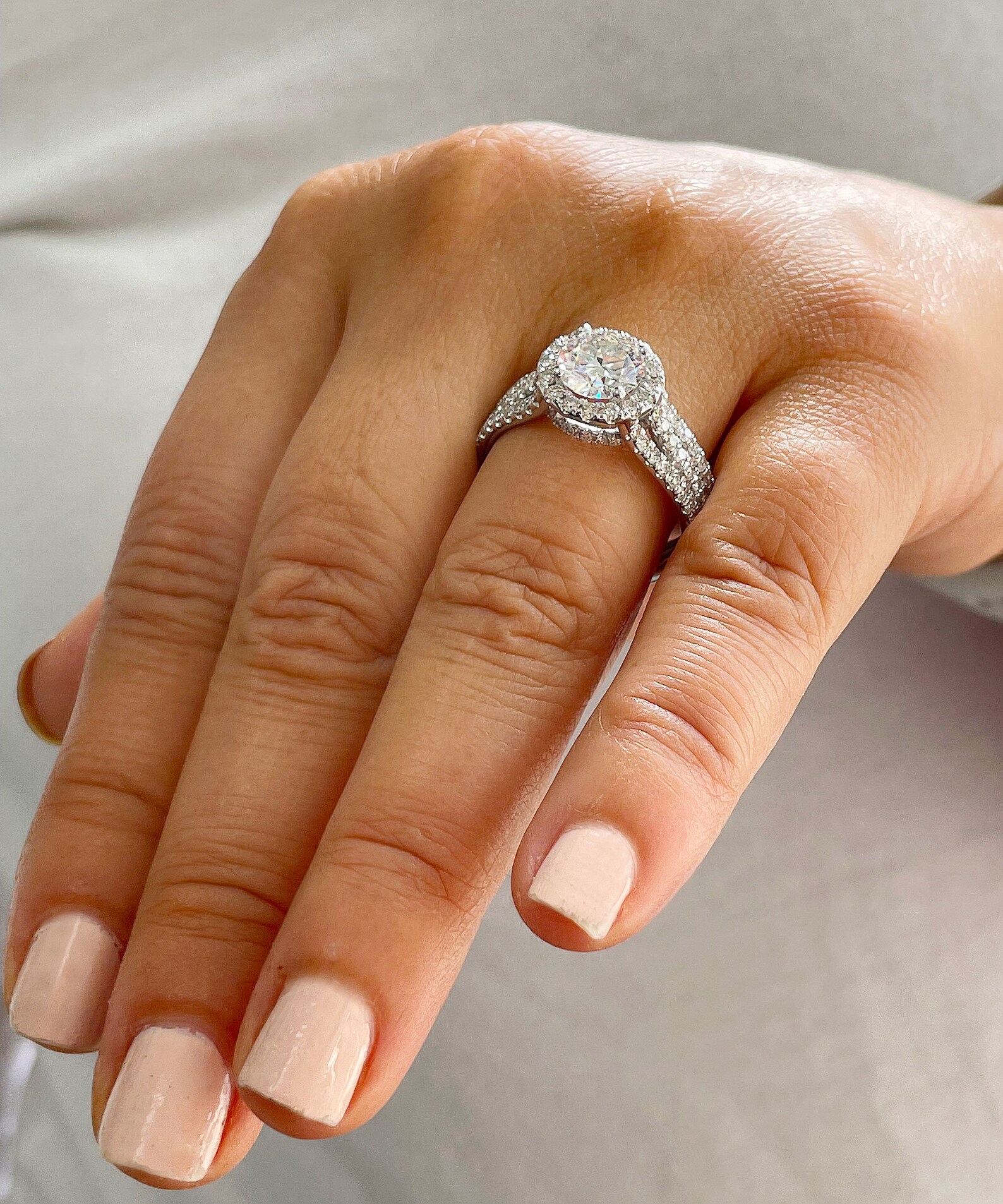 Triple Shank Style 14k White Gold Round Cut Moissanite and | Etsy