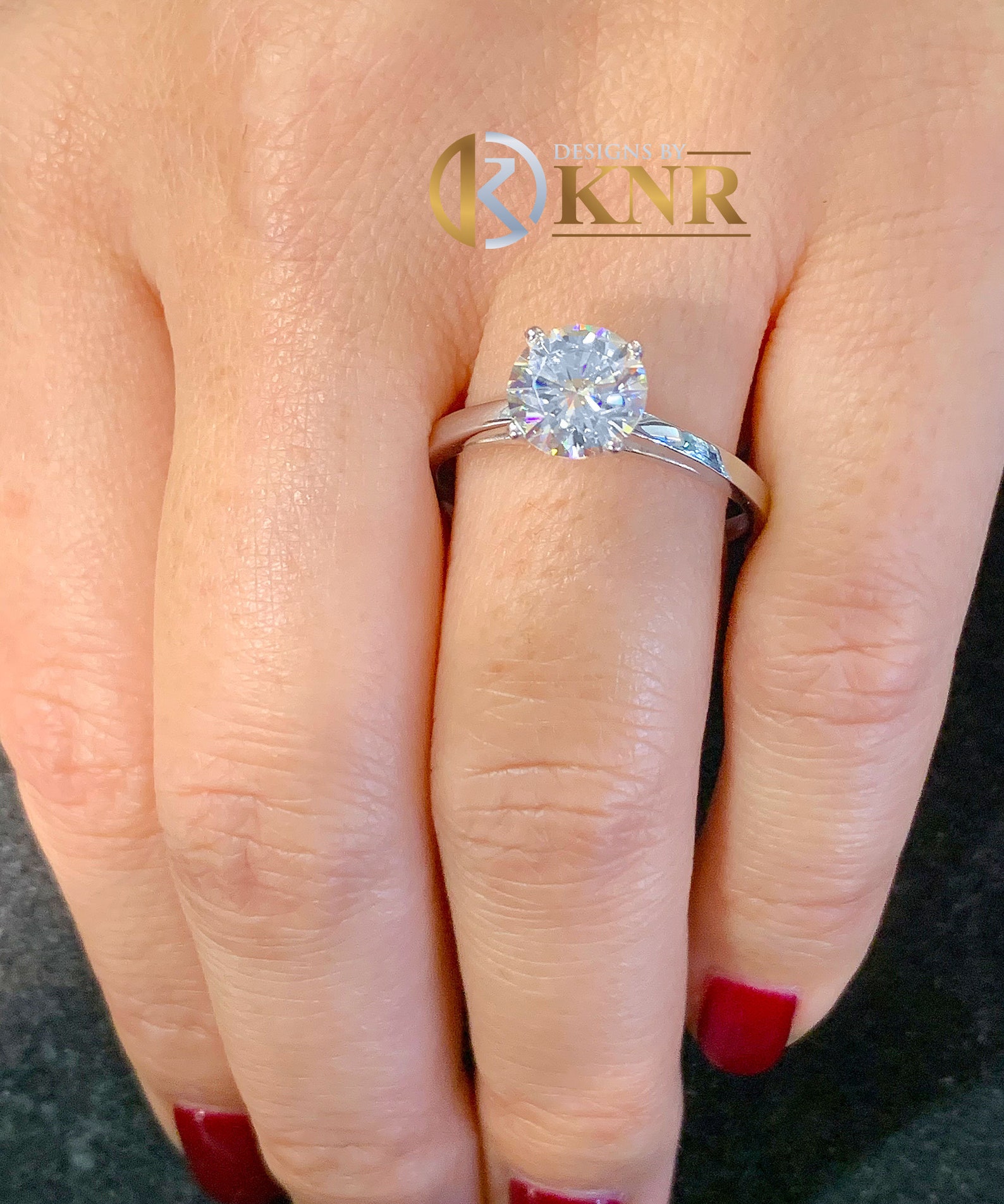 Cathedral Four Prong Setting Solitaire 14K Solid White Gold - Etsy