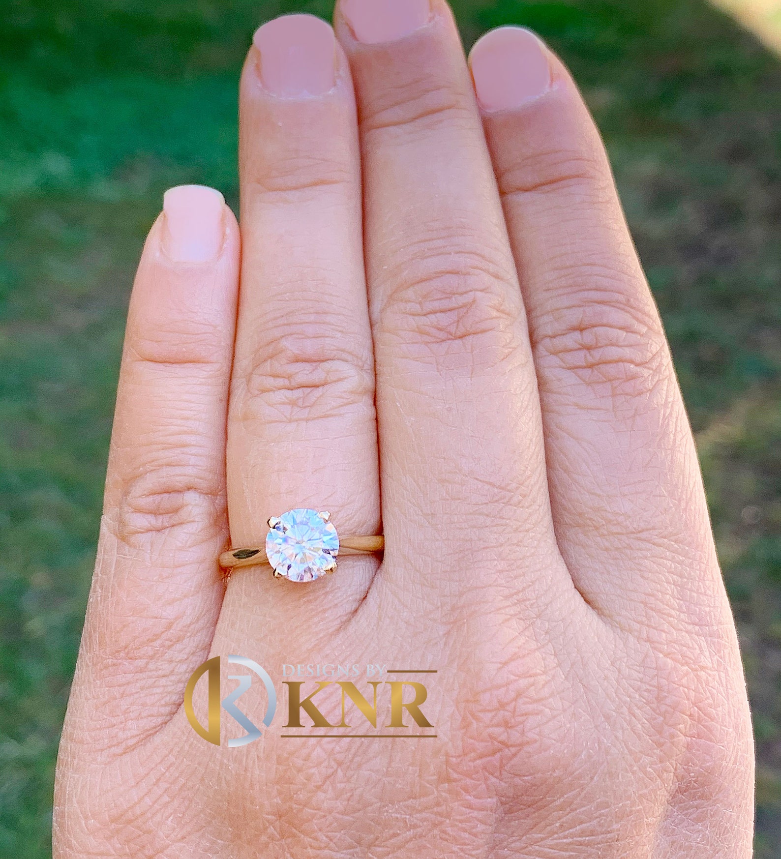 Cathedral Four Prong Setting Solitaire 14K Yellow Gold Round | Etsy