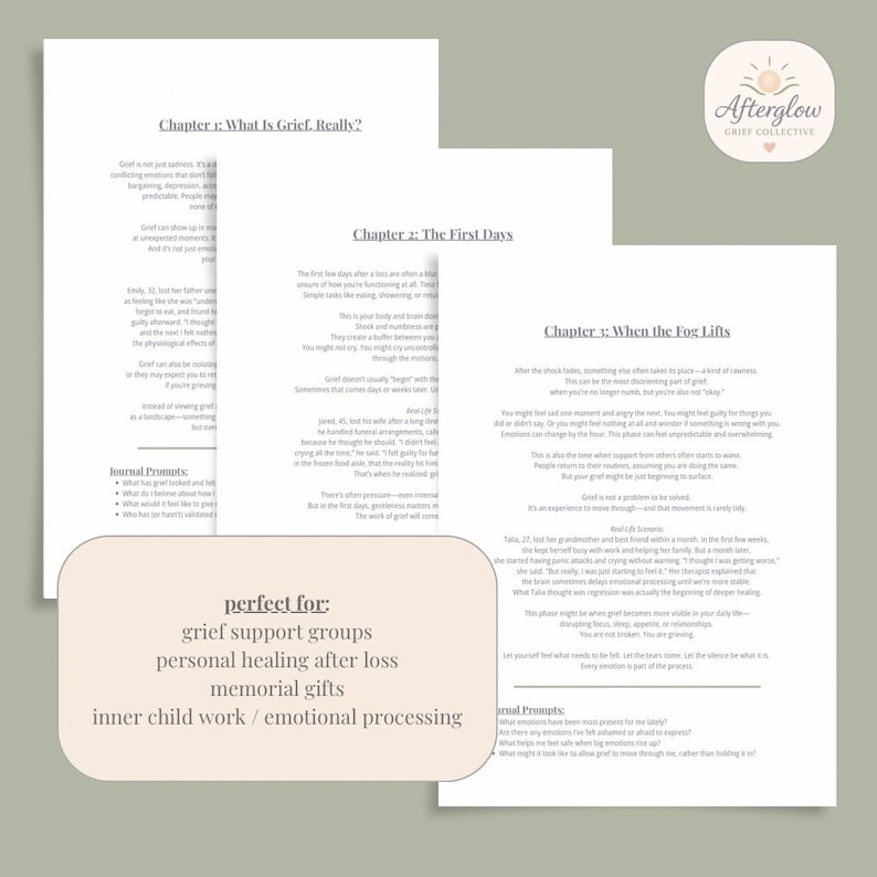 Grief Guided Workbook: Healing After Loss, Grief Journal (PDF) - Etsy