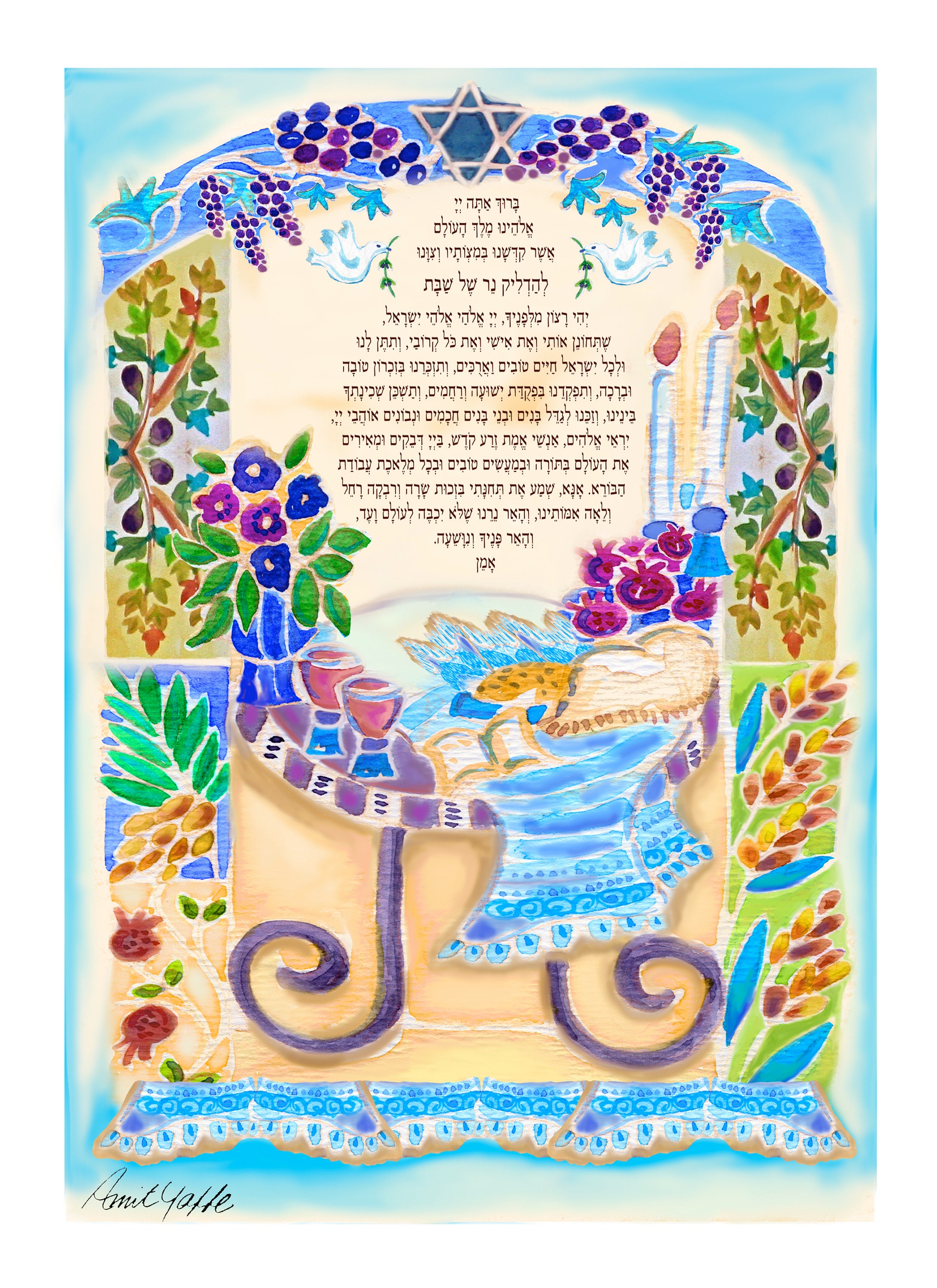 Shabbat Prayer Shabbat Candles Blessing Yehi Ratzon Prayer | Etsy