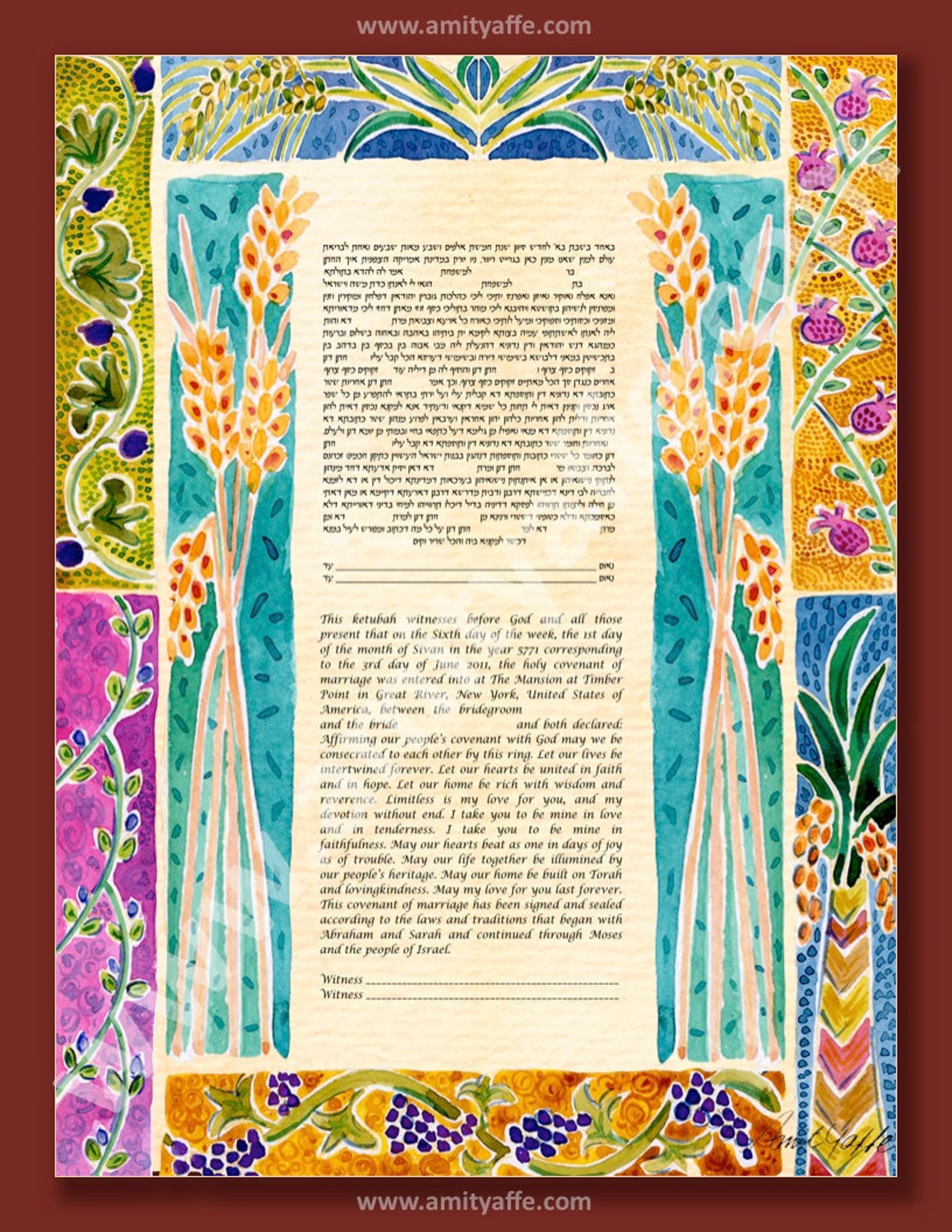 KETUBAH Ketubahs CUSTOM KETUBAH Jewish Marriage Contract Jewish Wedding ...
