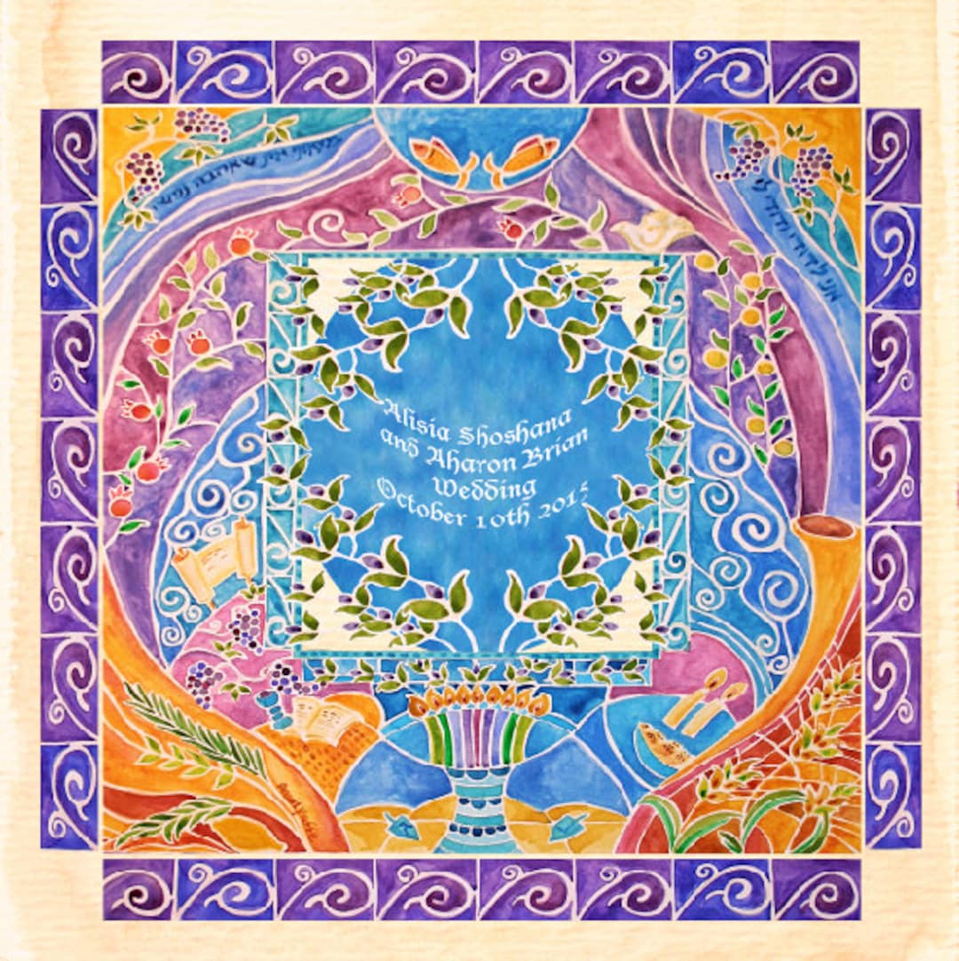 CUSTOM CHUPPAH COVER - Personalized Chuppah - Hebrew English - Jewish ...