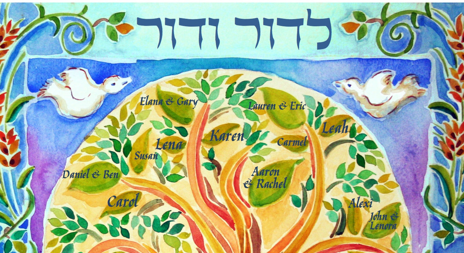 Family Tree Personalized Custom Family Tree Jewish Judaica - Etsy