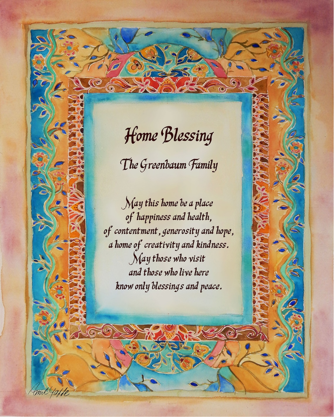 HOME BLESSING Custom Personalized House Blessing Jewish - Etsy