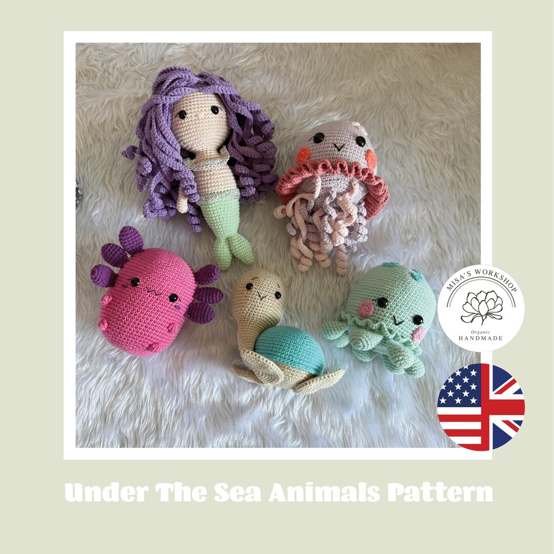 Under the Sea Crochet Pattern Set, Amigurumi Ocean Animals, PDF ...