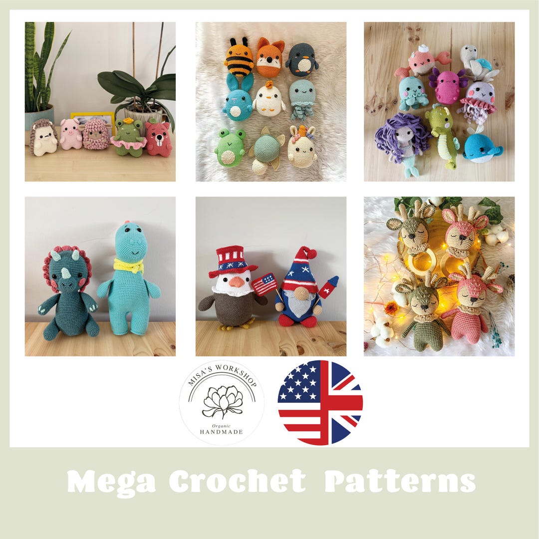 28-in-1 Mega Amigurumi Crochet Pattern Bundle, Digital PDF Set - Etsy