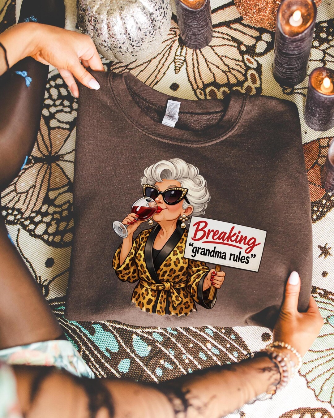 Funny Old Lady Adulting Quote PNG, Leopard Print Grandma Cartoon ...