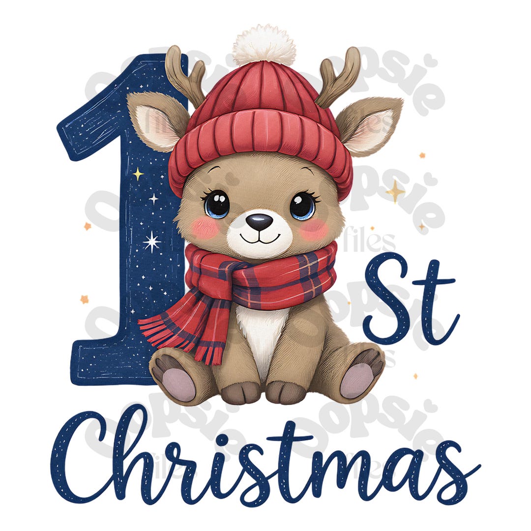 My First Christmas Boy Girl PNG: Baby Reindeer Christmas Graphic ...