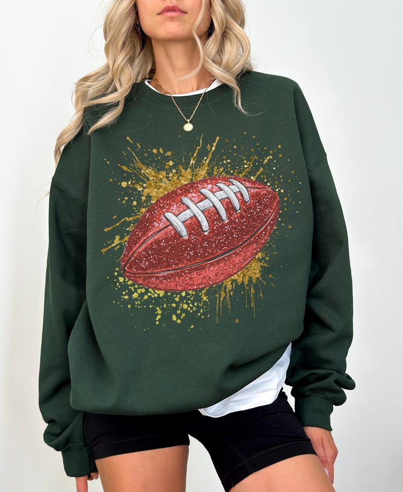 Girly Football PNG, Gold Glitter Football PNG, Retro Football Shirt ...