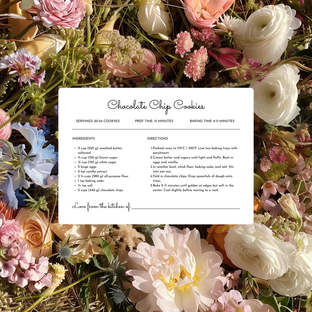 Whimsical Recipe Template, Printable Canva Recipe Card Template ...