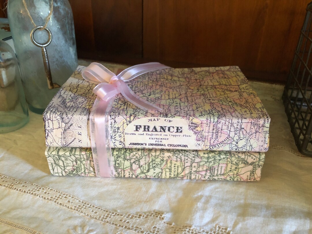 French Book Stack, French Map, Pink, Paris Apt, French Country Decor ...