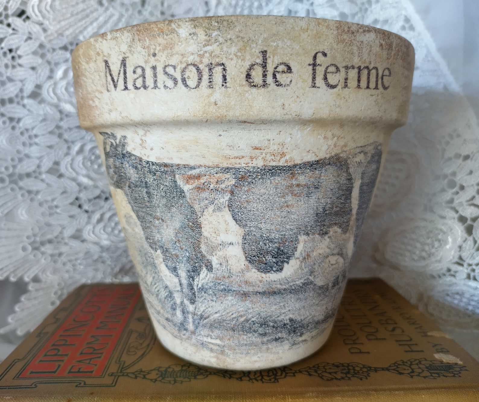 Farmhouse Collection Terracotta Planter Sets, Cow, Rooster, Aged ...