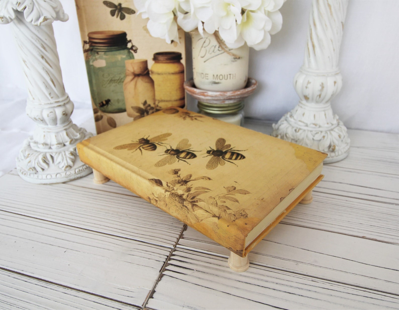 Honeybee Book Riser, Golden, Bees, Cottagecore, French Country ...